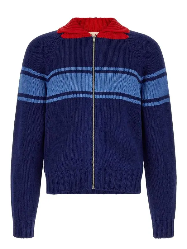 Marni Color Block Details Cardigan - Blue