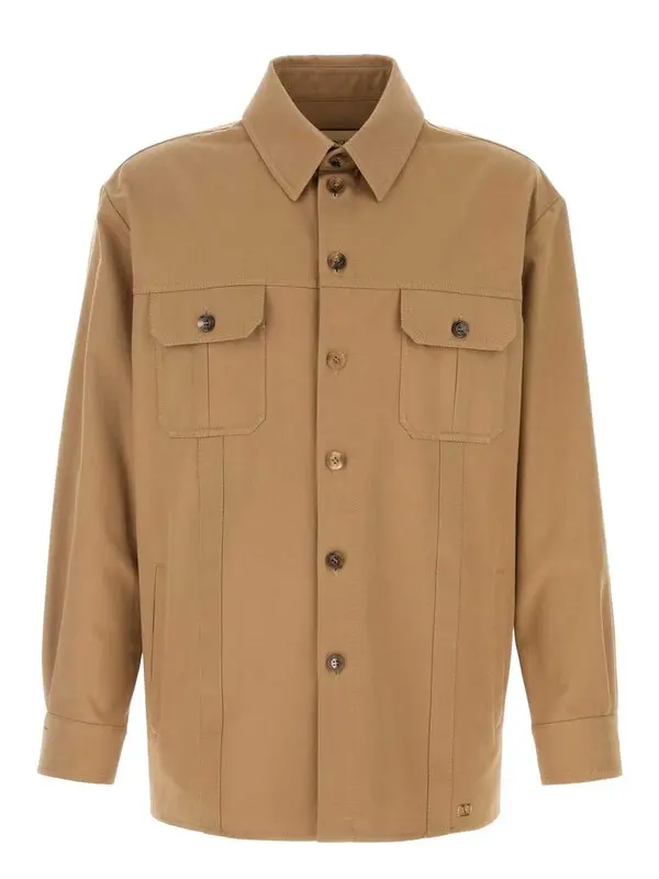 Valentino Garavani Camel Twill Shirt - Brown
