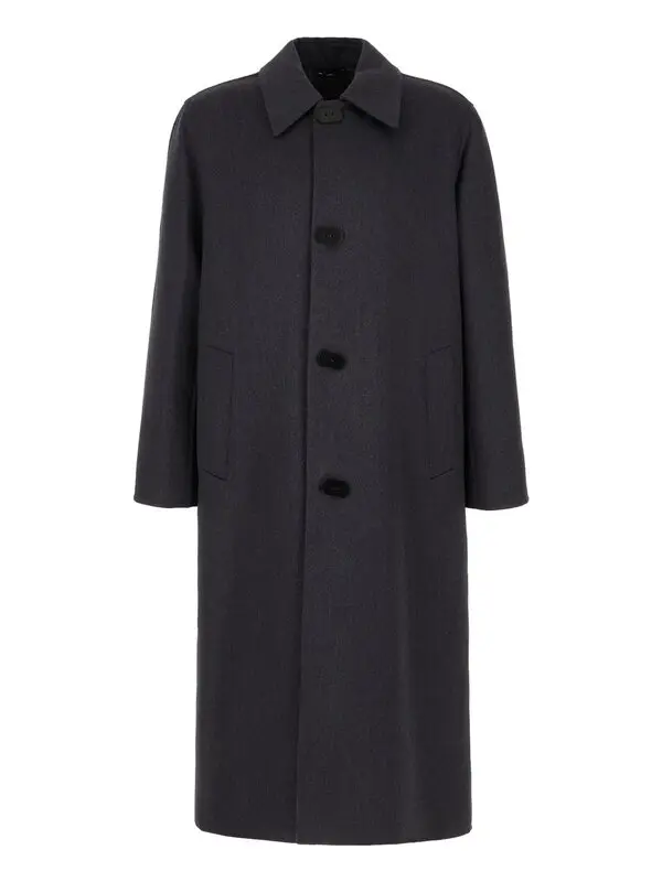 Fendi Long Overcoat With Button Details - Multicolor