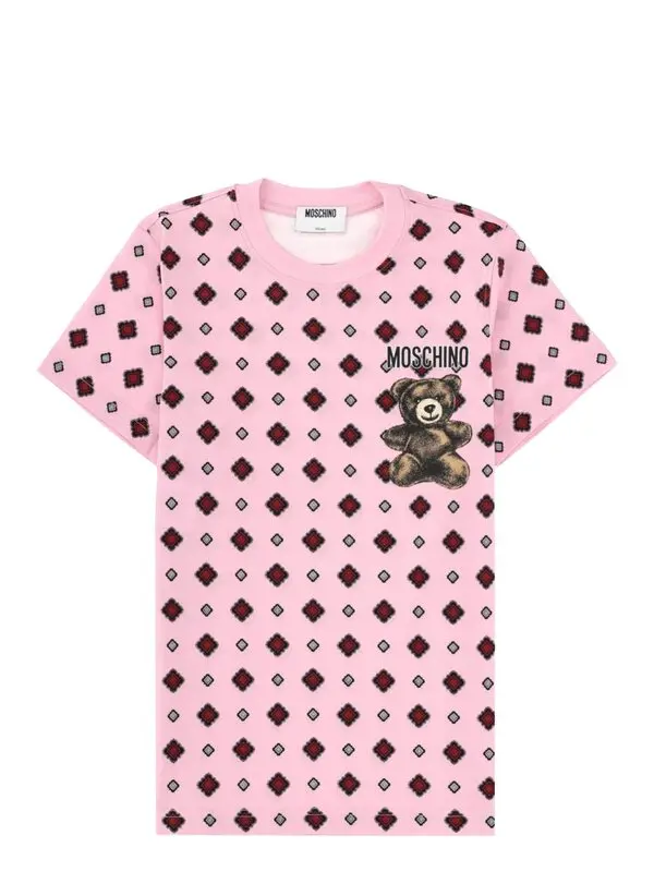 Moschino Cotton T-shirt With Print - Pink