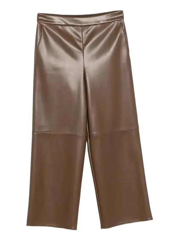 Max Mara S Leather-look Cropped Pants - Multicolor