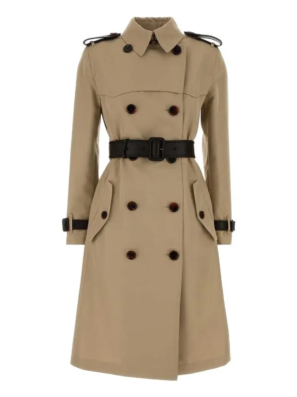 Burberry Gabardine Trench Coat - Brown