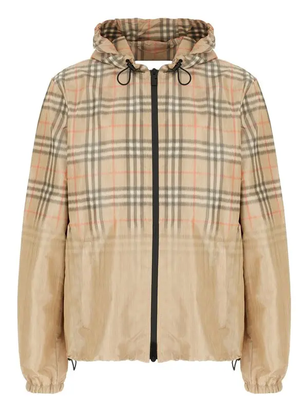 Burberry Check Windbreaker Jacket - Multicolor