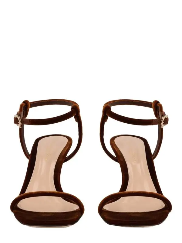 GIANVITO ROSSI Mayfair Velvet Sandals - Brown
