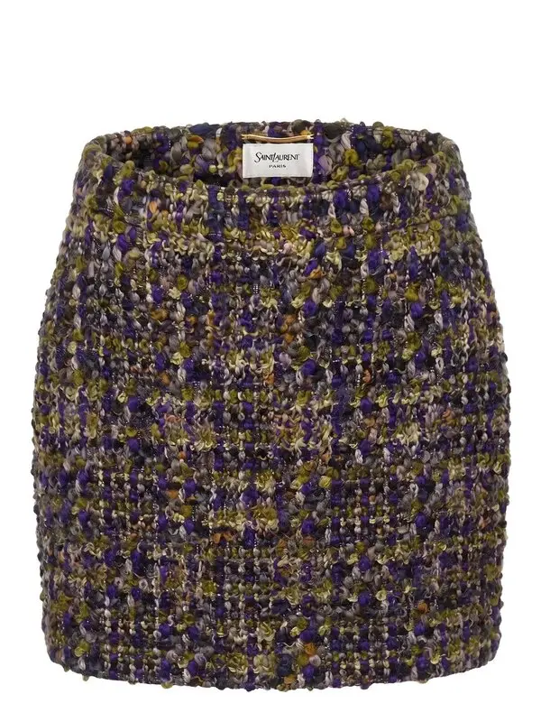 Saint Laurent Textured Mini Skirt - Multicolor