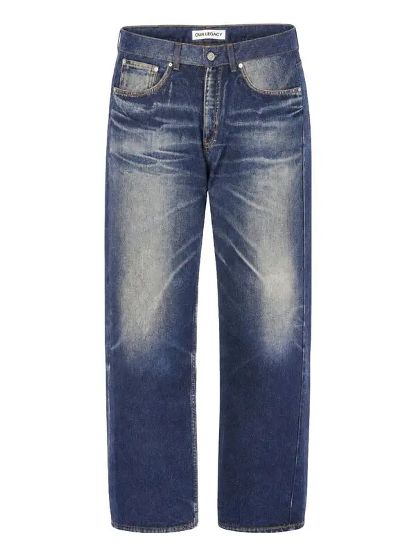 Our Legacy Printed Organic Cotton Denim Jeans - Blue