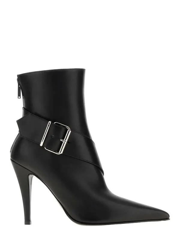 Alexander McQueen Leather Ankle Boots - Black