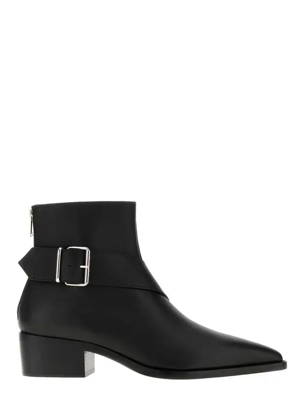 Alexander McQueen Leather Heron Ankle Boots - Black