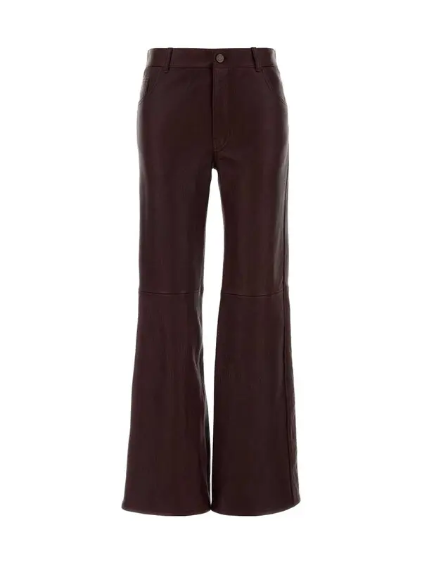 Chloé Leather Flared Pant - Purple