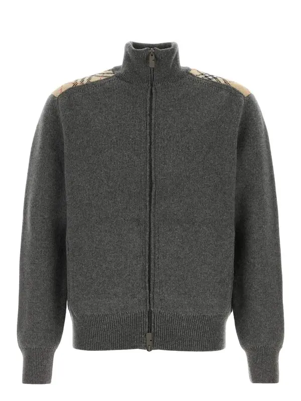 Burberry Wool Blend Cardigan - Gray