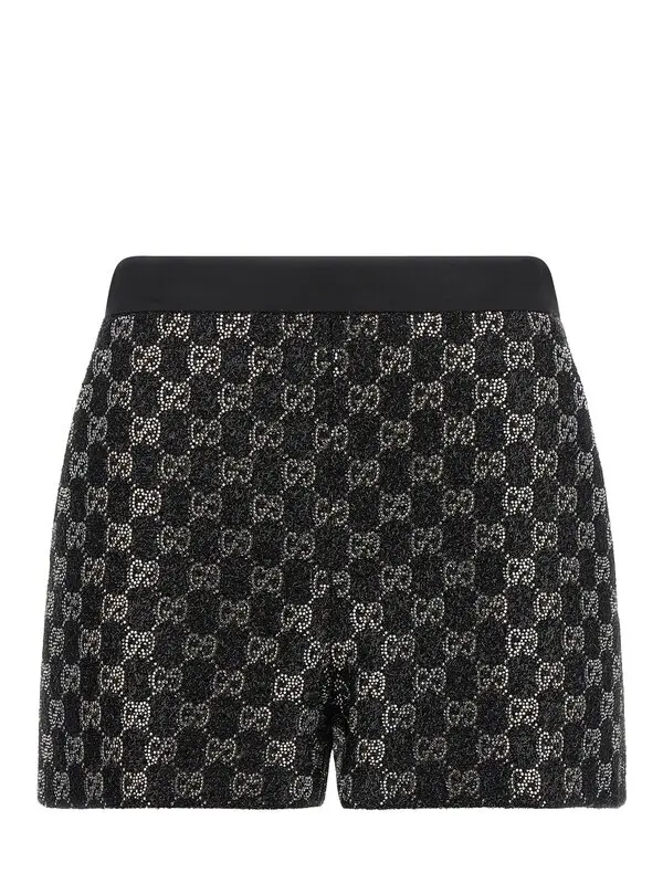 Gucci Gg Lamé Tweed Shorts - Black