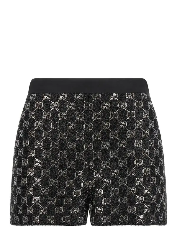 Gucci Gg Lamé Tweed Shorts - Black