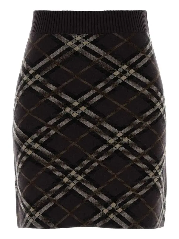 Burberry Embroidered Stretch Wool Blend Mini Skirt - Multicolor