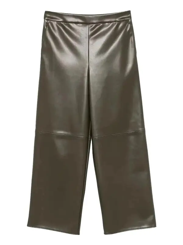 Max Mara Cropped Leather-look Pants - Multicolor