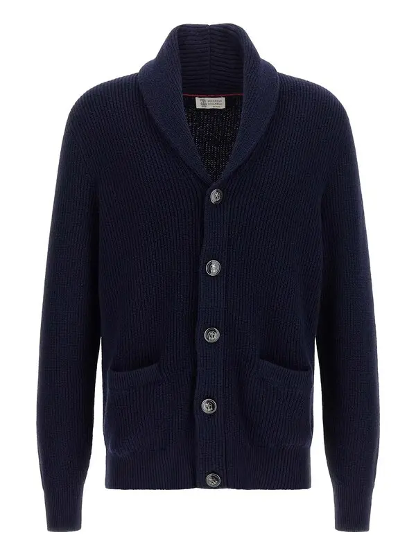 Brunello Cucinelli Malfilé Cotton Cardigan - Blue