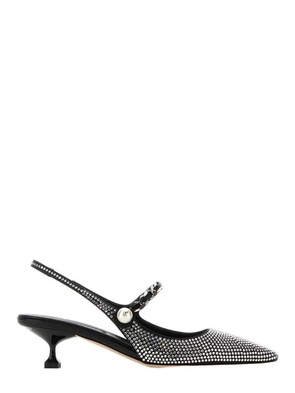 Miu Miu Embellished Slingback Pumps - Black