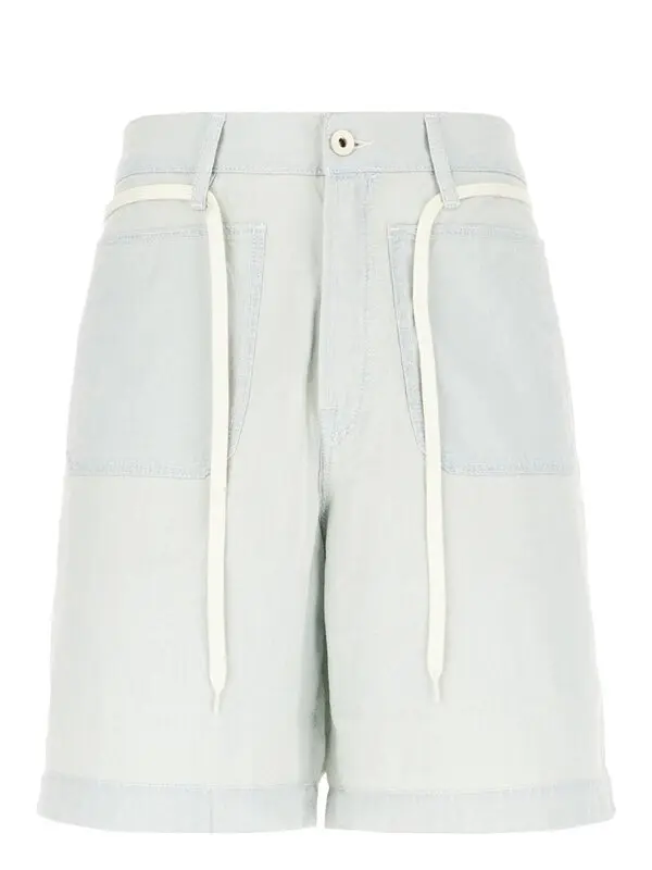 Kenzo Denim Shorts With Tie Detail - Multicolor