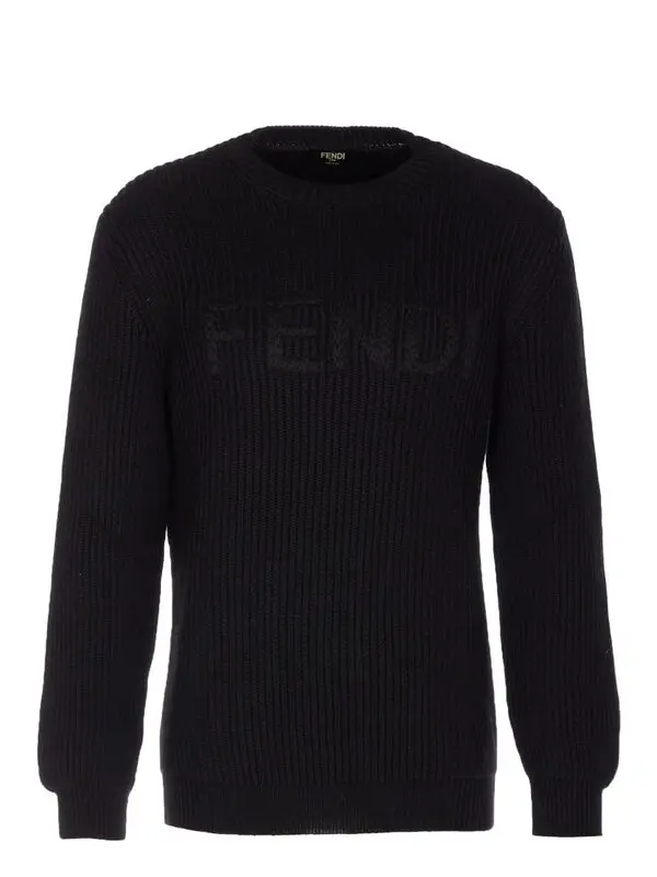 Fendi Maxi Lettering Sweater - Black