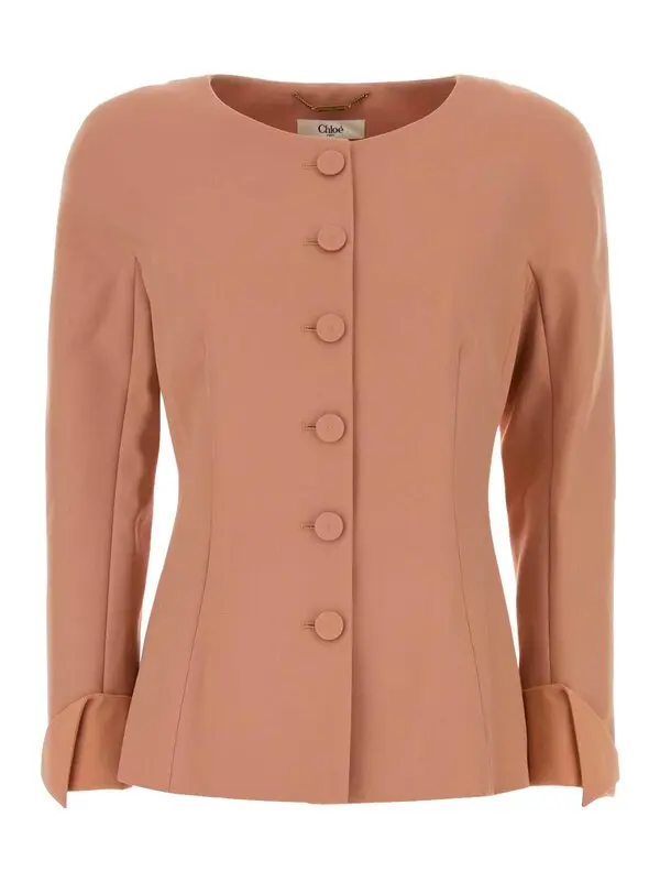 Chloé Antiqued Wool Blazer - Pink