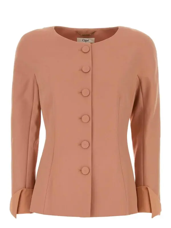 Chloé Antiqued Wool Blazer - Pink