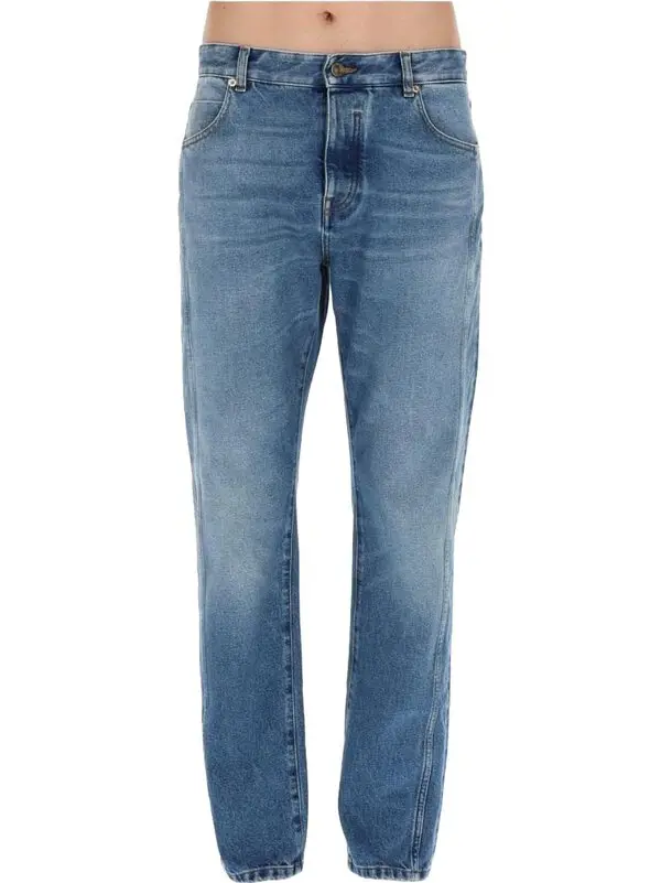 Balmain Straight Fit Denim Jeans - Blue