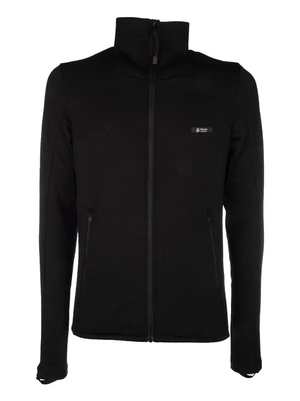 Prada Milano Full Zip Sweatshirt With Stand Collar - Multicolor