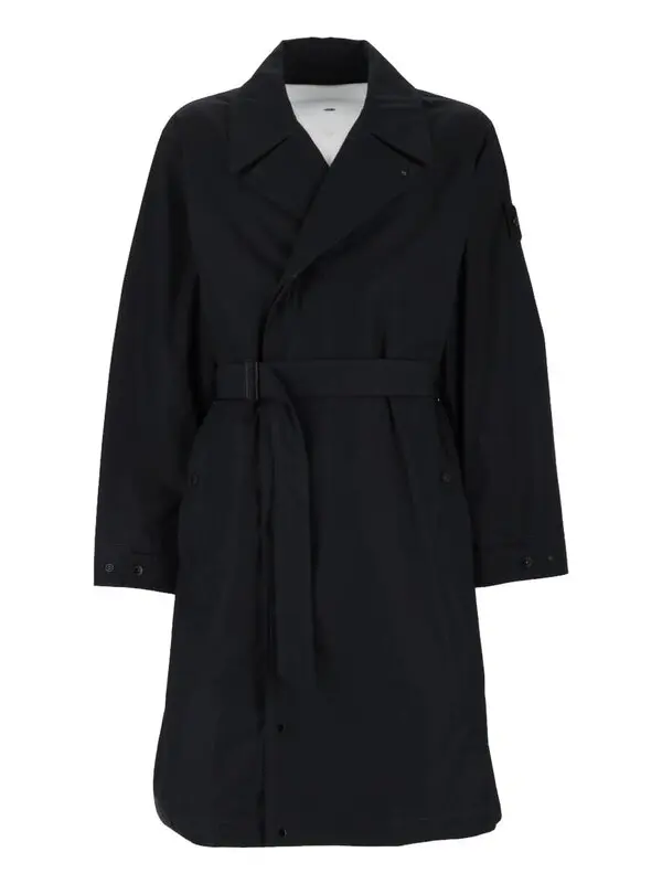 Stone Island Belted Trench Coat - Black