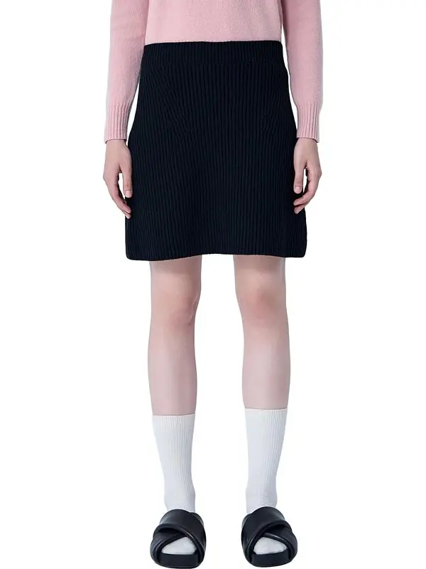JIL SANDER Wool Mini Skirt - Black
