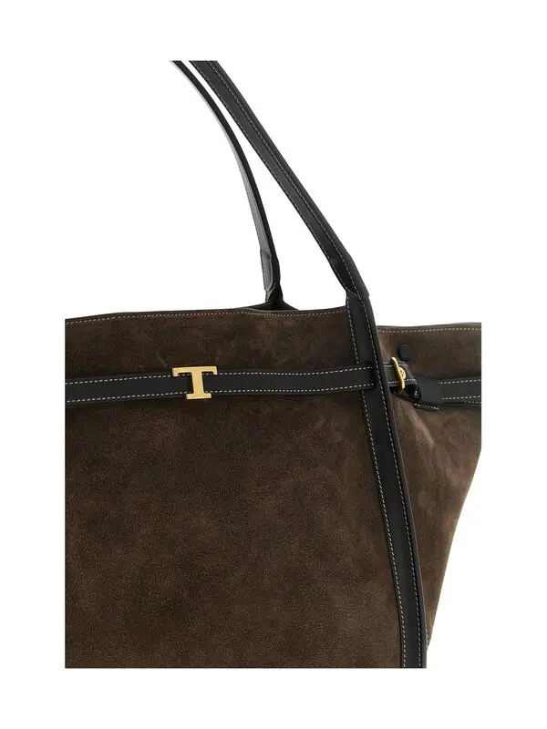 TOD'S Tim Midi Shopping Bag - Brown