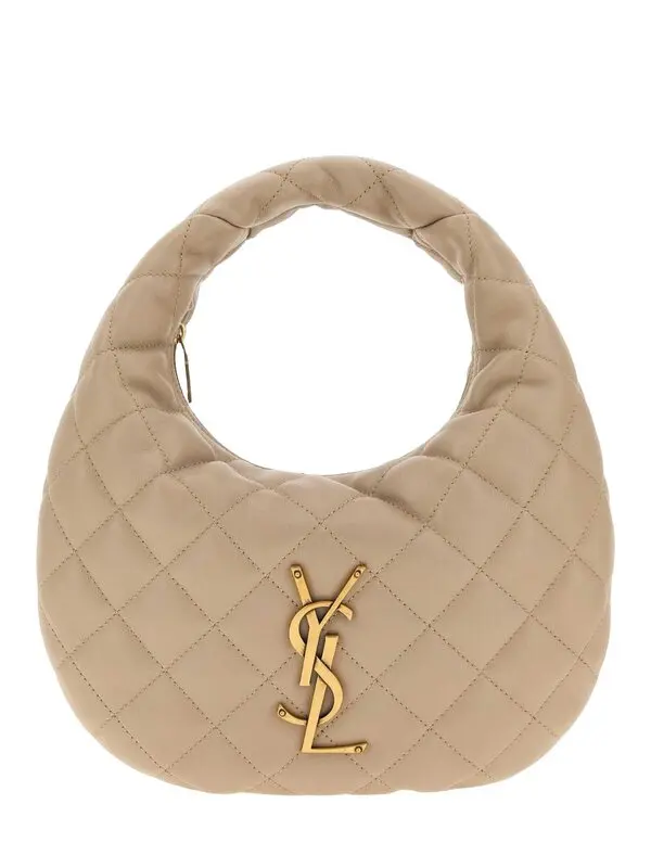 Saint Laurent Sand Nappa Leather Icarino Shoulder Bag - Brown