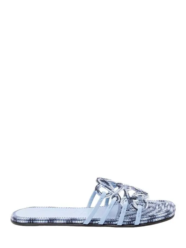 Loewe Paula`s Ibiza `petal Anagram` Embroidery Slides - Multicolor