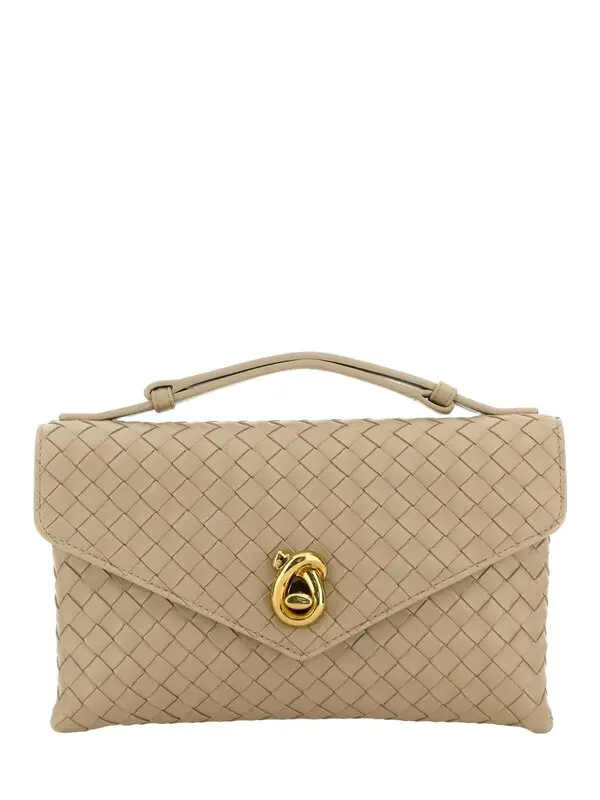 Bottega Veneta Leather Knot Lock Handbag - Brown