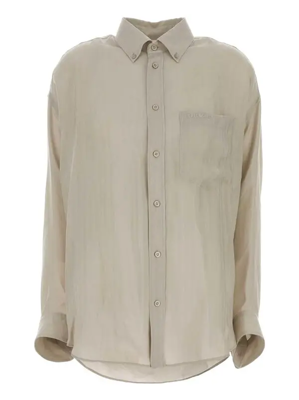 Balenciaga Cupro Oversize Shirt - Brown