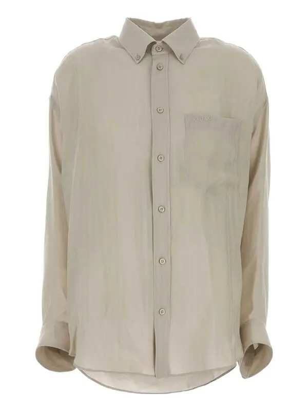 Balenciaga Cupro Oversize Shirt - Brown