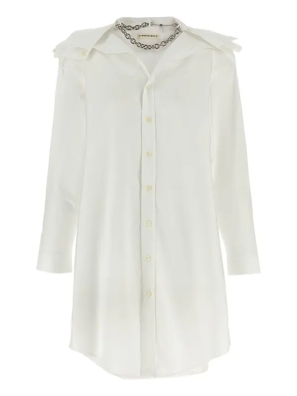 Y/project Cotton Chemisier Dress - White
