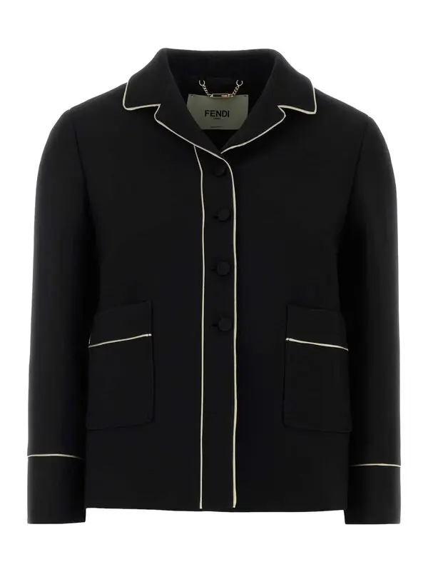 Fendi Wool Blend Blazer - Black
