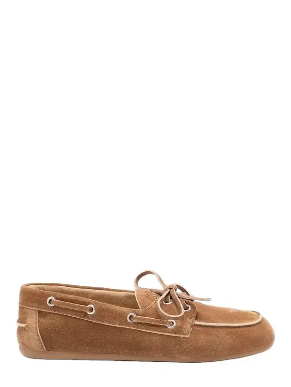 Miu Miu Unlined Bleached Suede Boat Shoes - Multicolor
