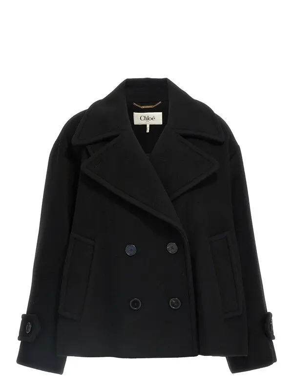 Chloé Double-breasted Wool Coat - Black