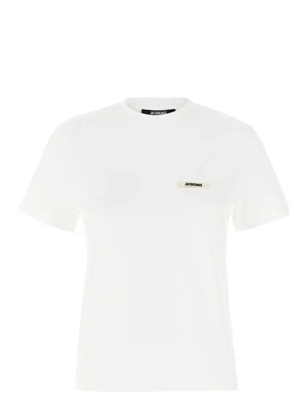 Jacquemus Le T-shirt Gros-grain Cotton Jersey T-shirt - White