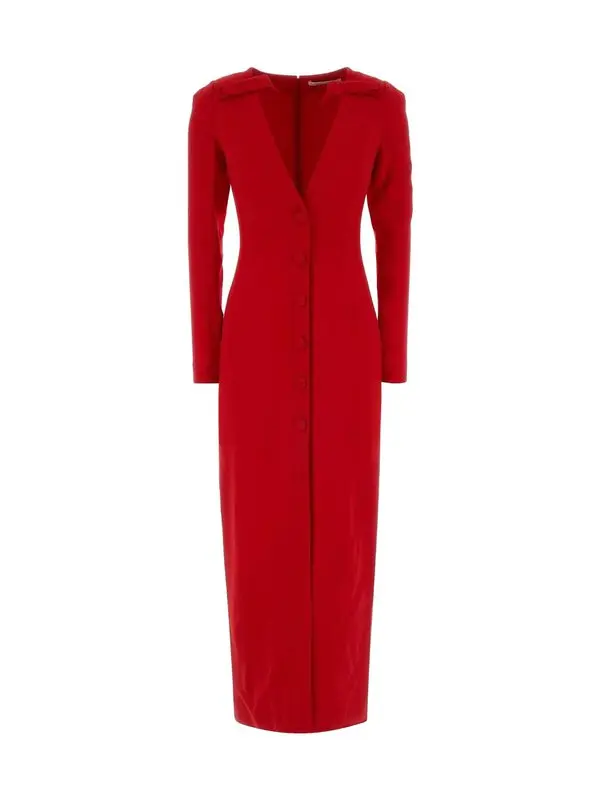 Alessandra Rich Cady Long Dress - Red