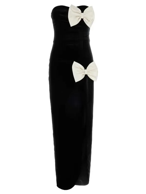 Alessandra Rich Stretch Velvet Dress - Black