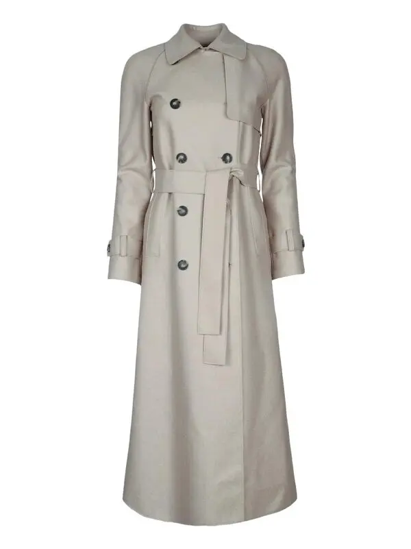 Harris Wharf London Long Raglan Trench Light Pressed Wool - Multicolor