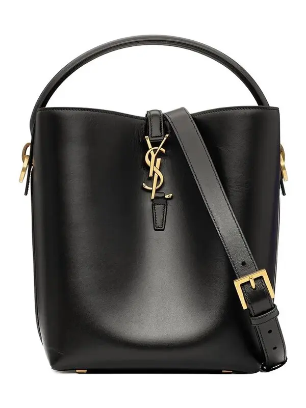 Saint Laurent Le 37 Small Leather Bucket Bag - Black