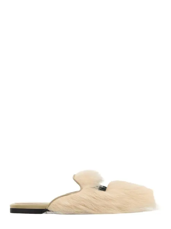 Dolce & Gabbana Shearling Slippers - Brown