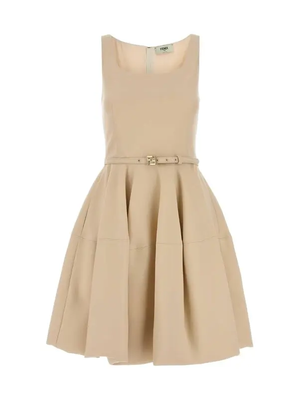 Fendi Cream Wool Blend Dress - Yellow