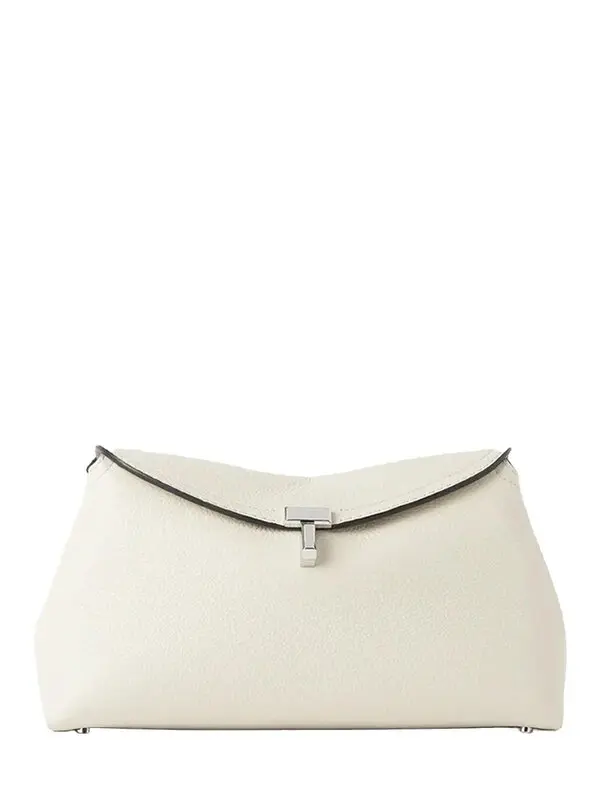 TOTEME T-lock Leather Clutch Bag - White