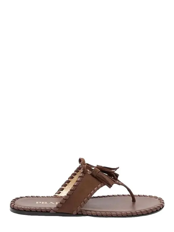Prada Suede Flat Sandals - Multicolor
