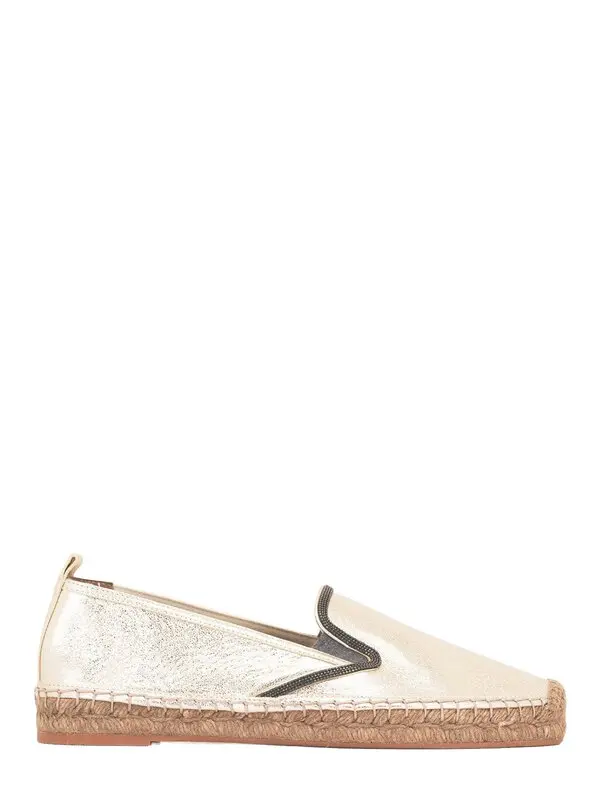 Brunello Cucinelli Leather Espadrilles - Gold