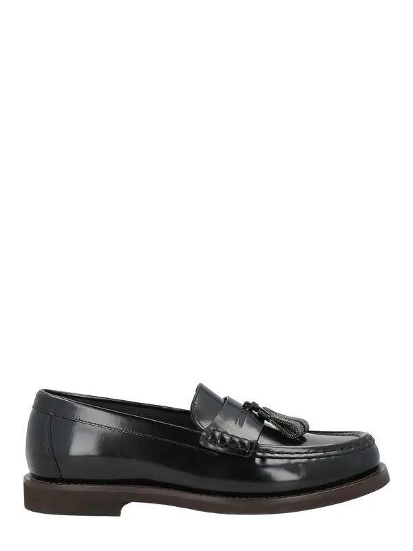 Brunello Cucinelli Leather Loafers - Black