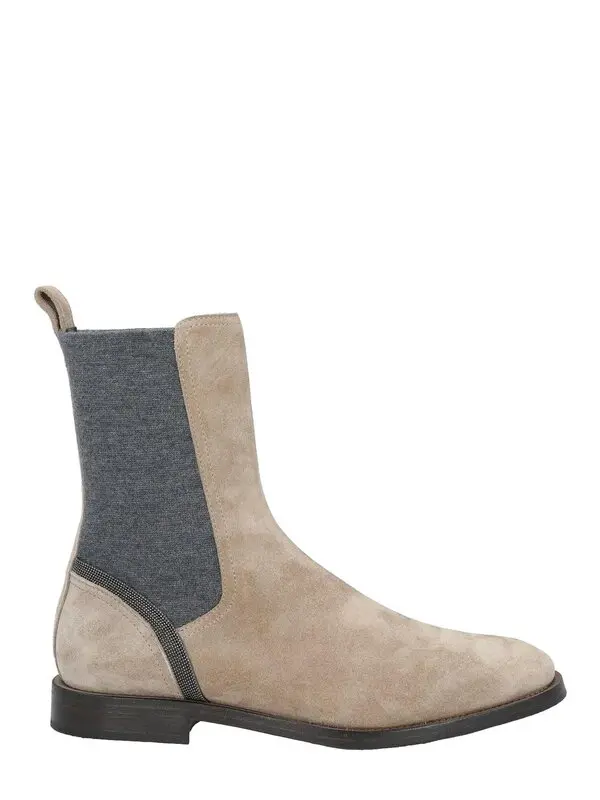 Brunello Cucinelli Suede Boots - Cream
